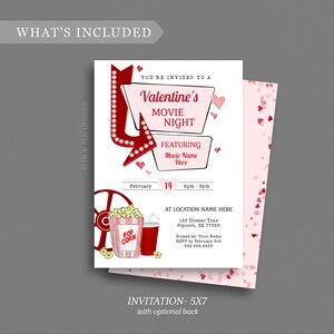 Valentine's Movie Night Invitation, Printable Galentine Party, Corjl ...