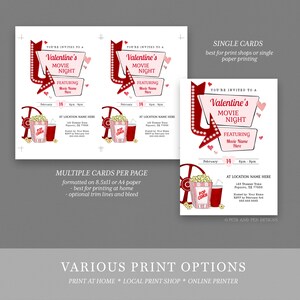Valentine's Movie Night Invitation, Printable Galentine Party, Corjl ...