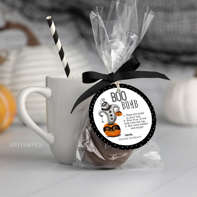 Halloween Hot Chocolate Bomb Gift Tag Boo Bomb Printable - Etsy