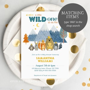 Wild One Gender Reveal Sign, Woodlands Forest Animal Party, Corjl 060 ...