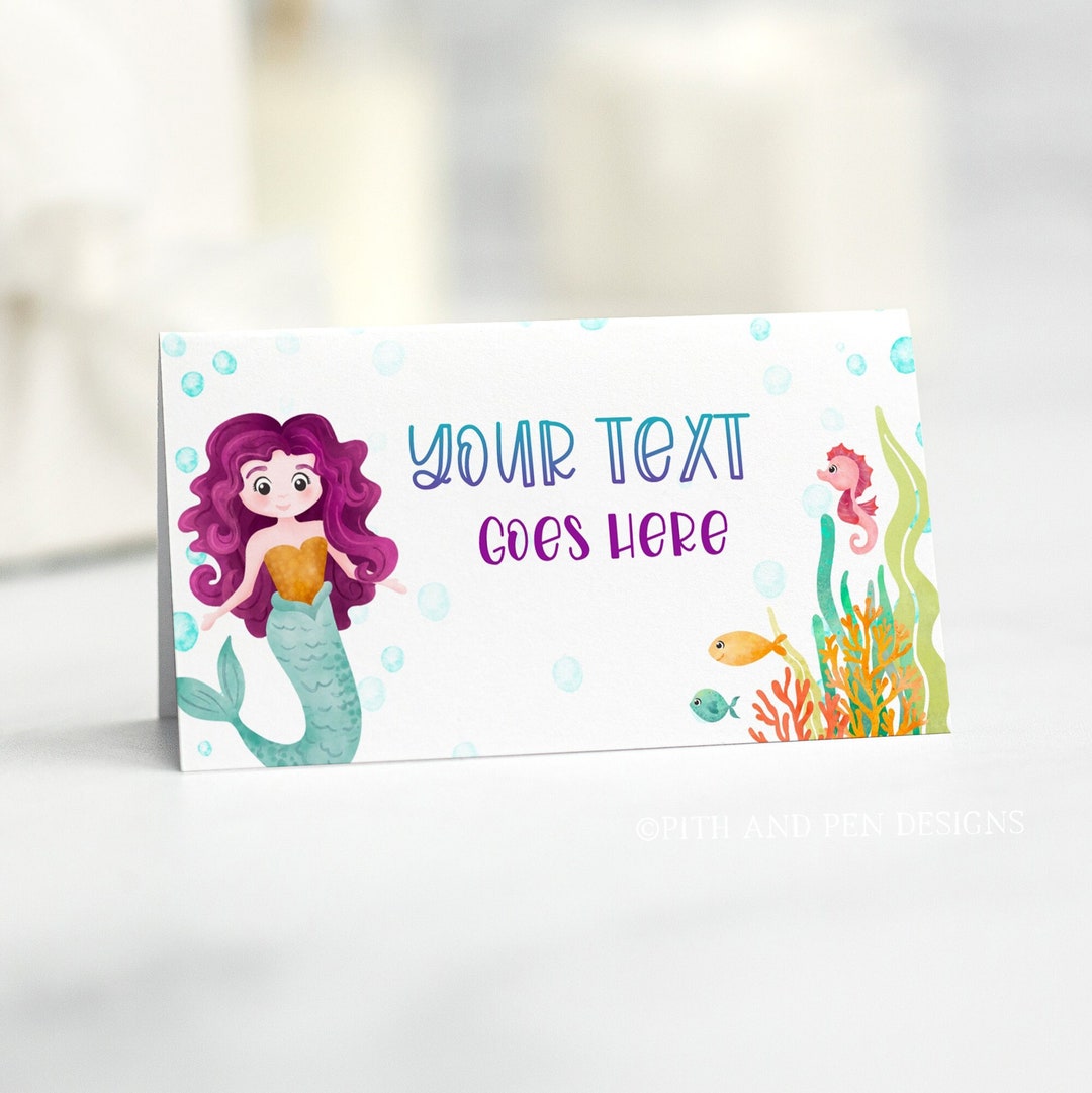 Mermaid Party Food Label, Under the Sea Printable, Instant Download ...