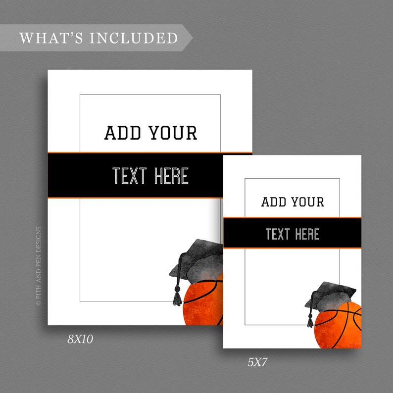 Printable Basketball Graduation Signs | Sports Theme Grad Party - Corjl ...
