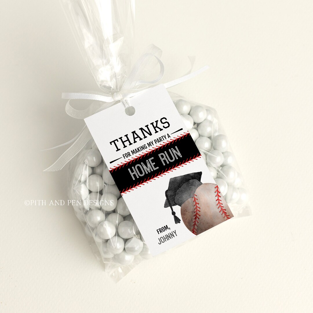 Graduation Baseball Gift Tag | Printable Party Favor Tag | Instant ...