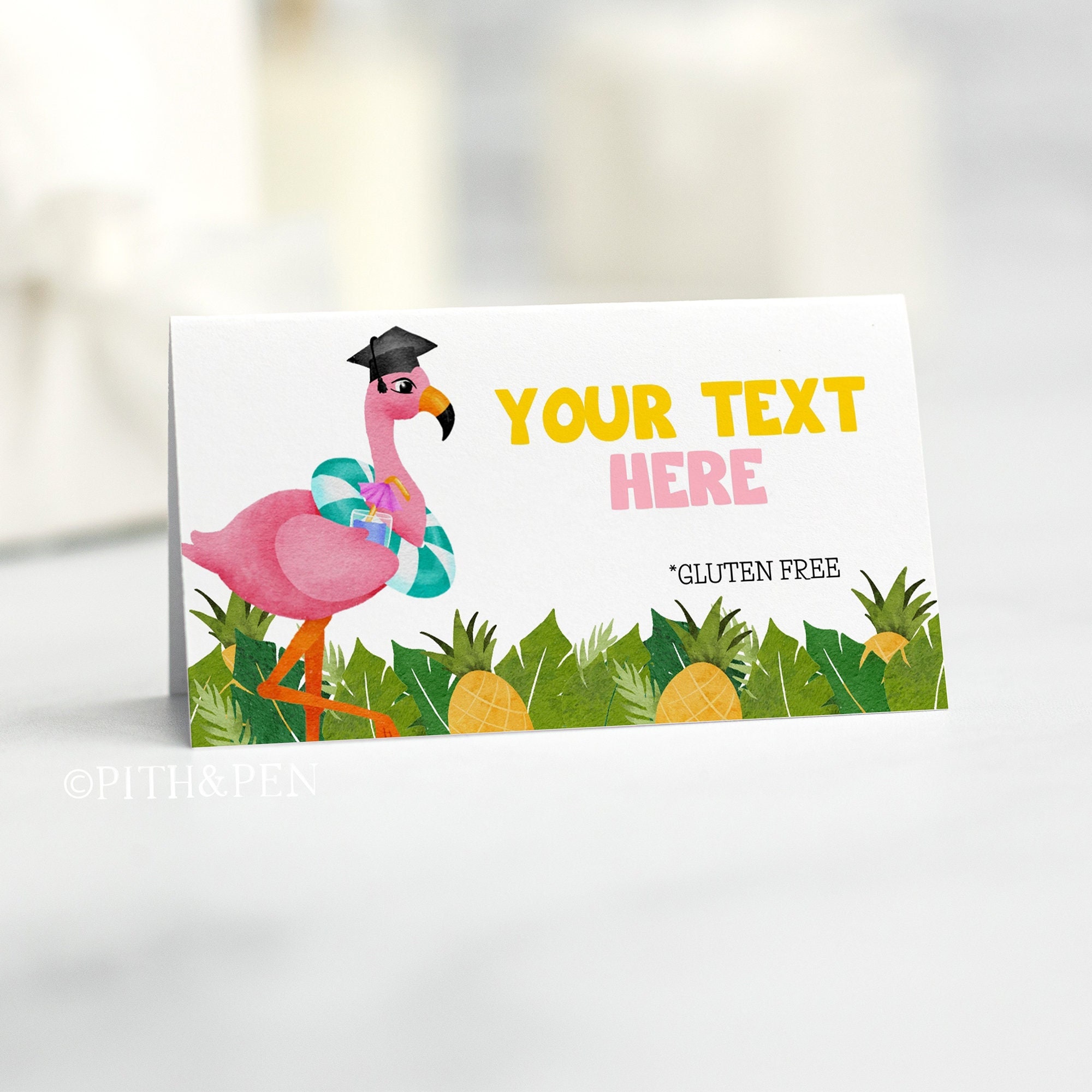 Graduation Pool Party Food Label, Printable Tropical Decor, Instant ...