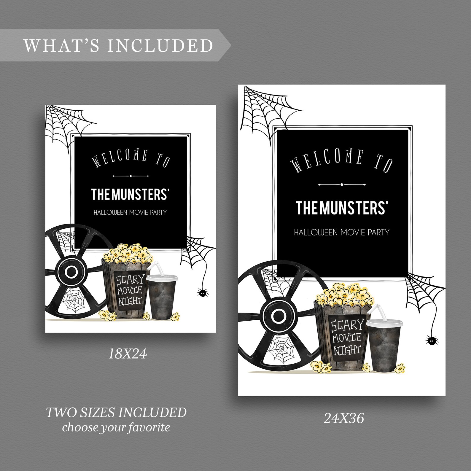 Scary Movie Night Welcome Sign Halloween Party Printable - Etsy