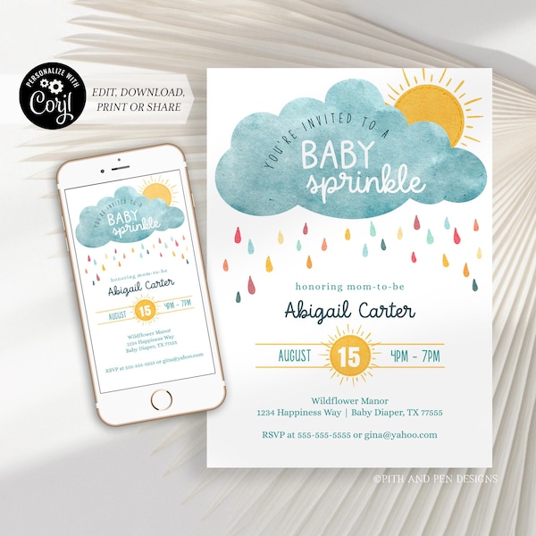 Rain Baby Shower - Etsy
