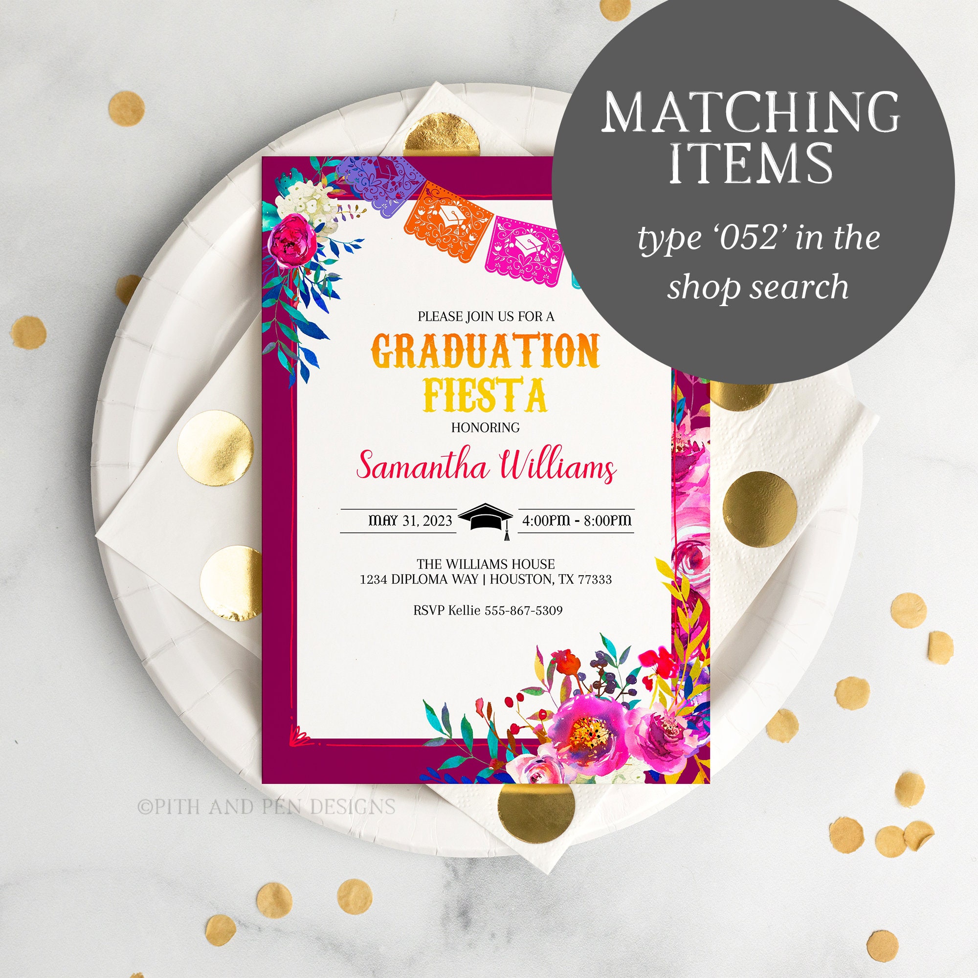 Graduation Fiesta Party Invitation DIY Printable Custom Photo - Etsy