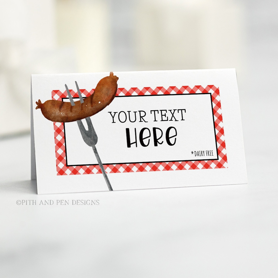 Barbecue Food Label, Printable Buffet Label, Instant Download, Corjl ...
