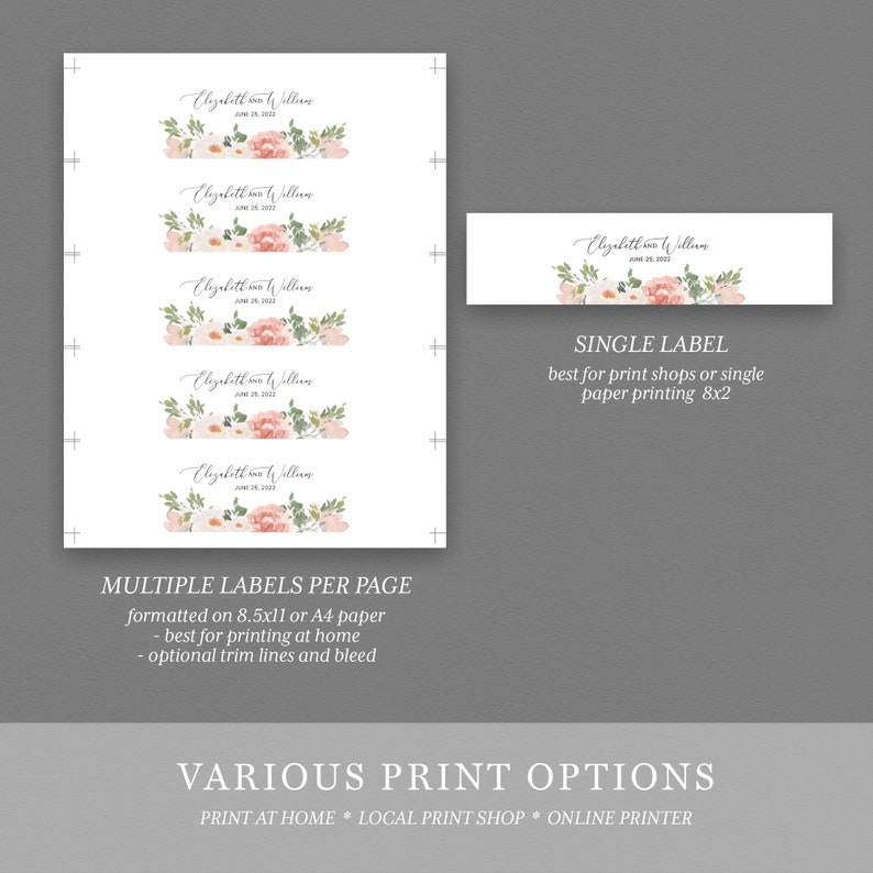 Pink Water Bottle Label Template EDITABLE Water Bottle Label - Etsy