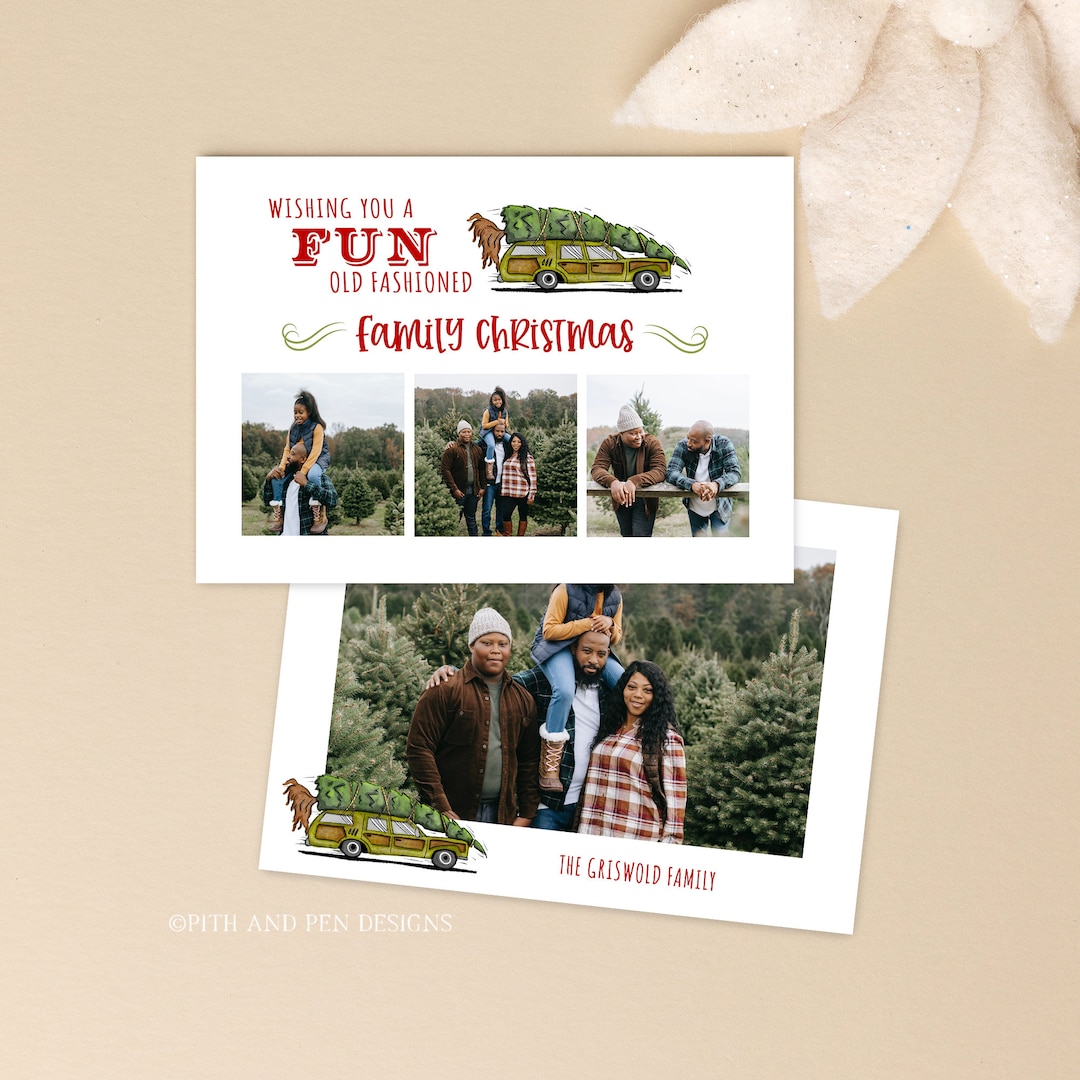 Editable Christmas Vacation Photo Card, Lampoons Holiday Christmas Card ...