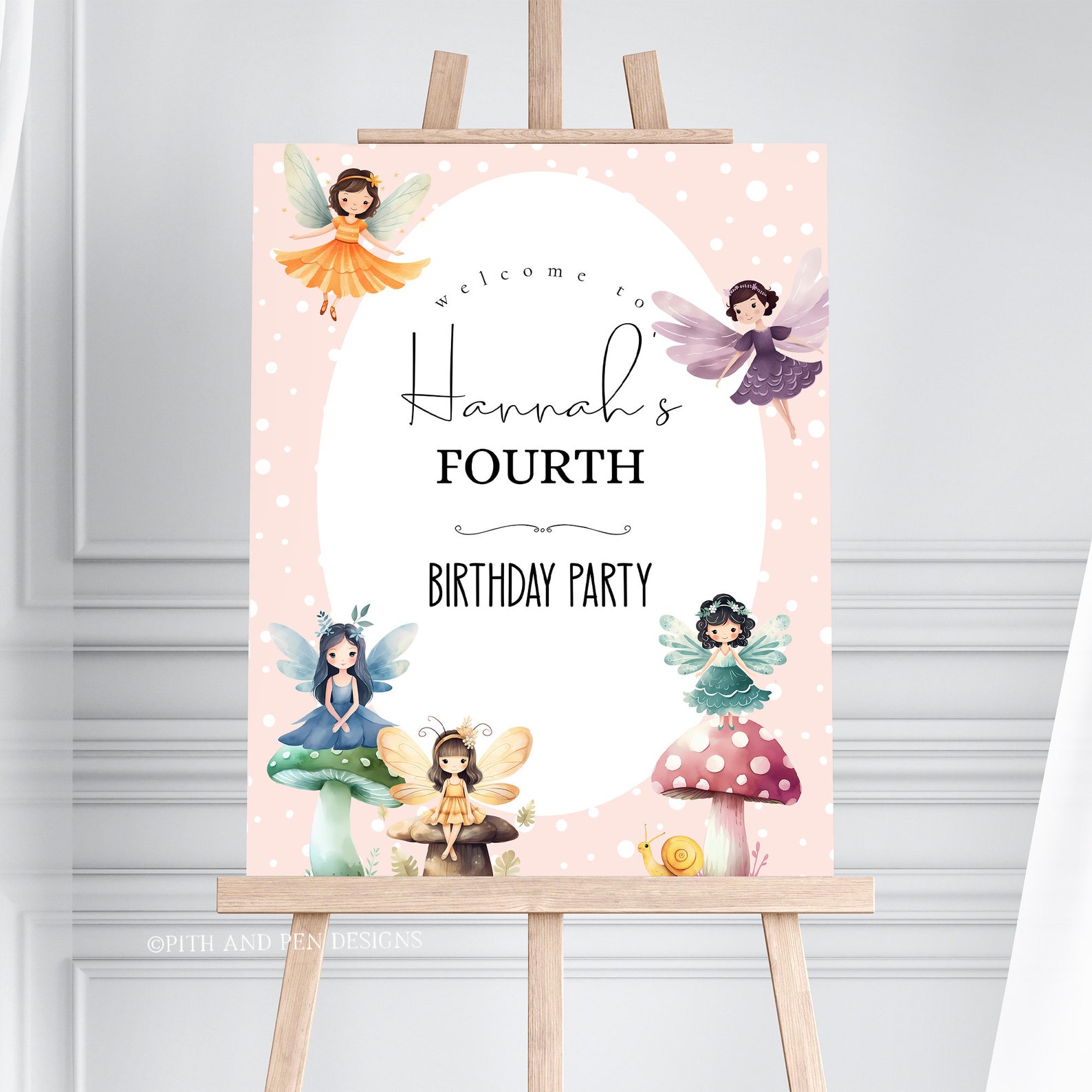 Fairy Birthday Party Sign, Printable Welcome Sign, Corjl #082-06WS - Etsy