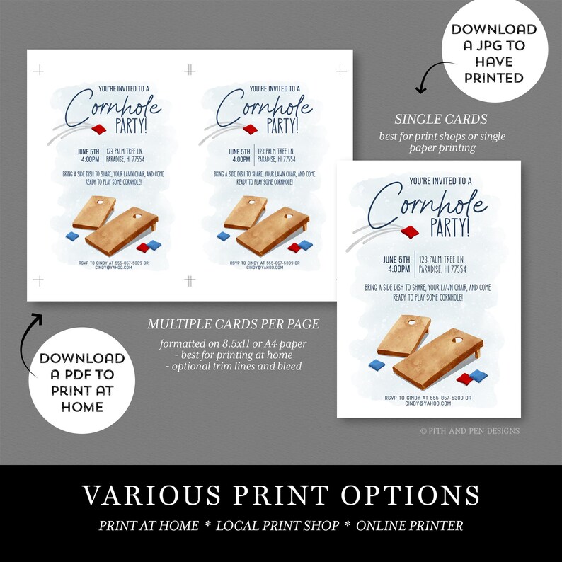 Cornhole Party Invitation | Boss of the Toss | Printable and Digital ...