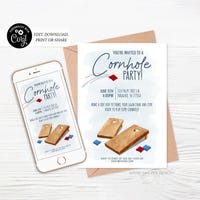 Cornhole Birthday Invitation | BBQ and Beer | Printable and Digital ...