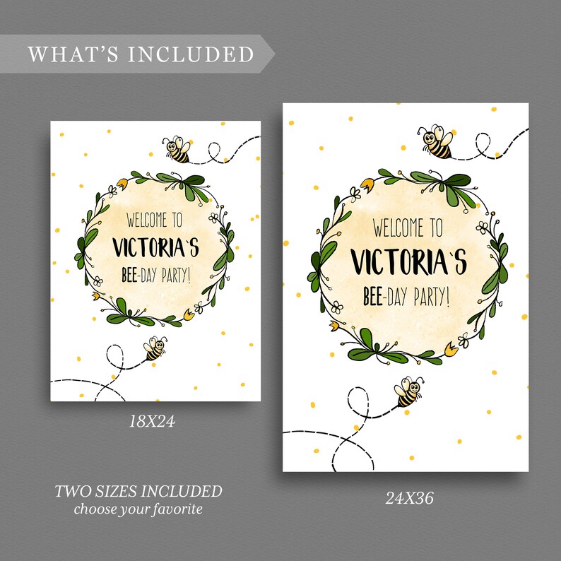 Printable Honey Bee Welcome Sign Birthdaty Party Sign Corjl | Etsy