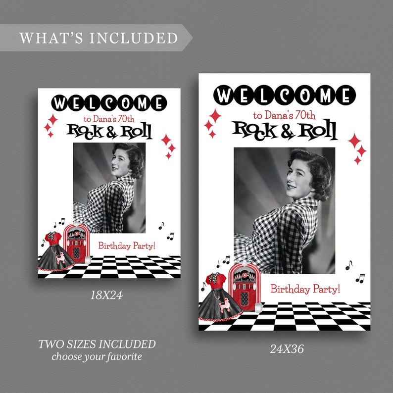 1950's Sock Hop Birthday Party Sign Printable Welcome - Etsy