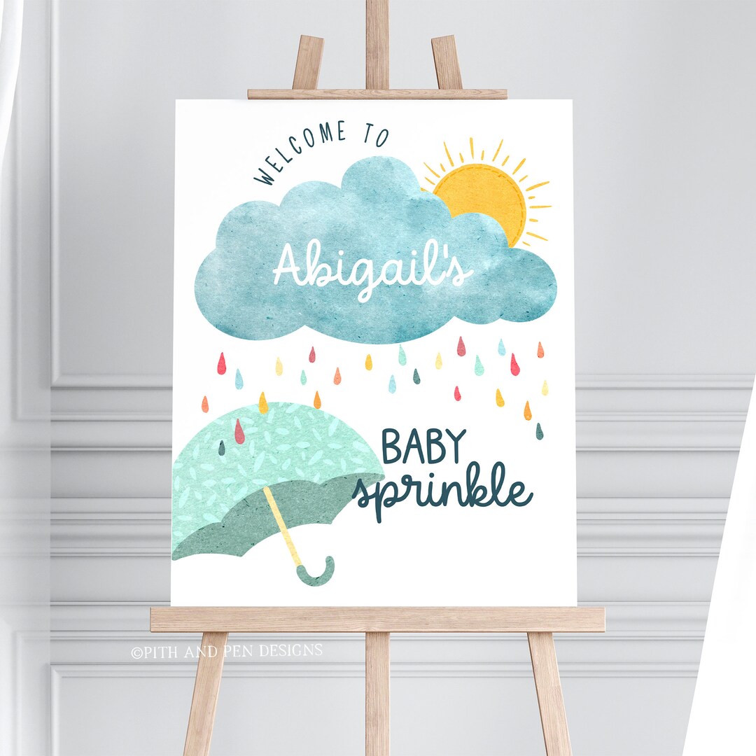 Baby Sprinkle Welcome Sign, Baby Shower Party Printable, Corjl #076 ...