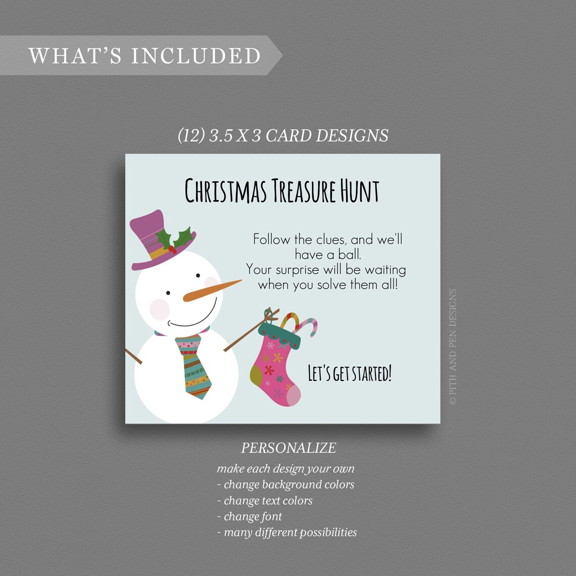 Christmas Treasure Hunt Cards, Scavenger Hunt, Holiday Party Game ...