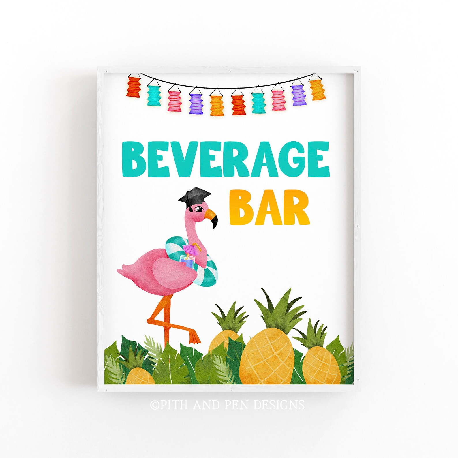 Graduation Pool Party Sign Printable Luau Party Sign Instant - Etsy