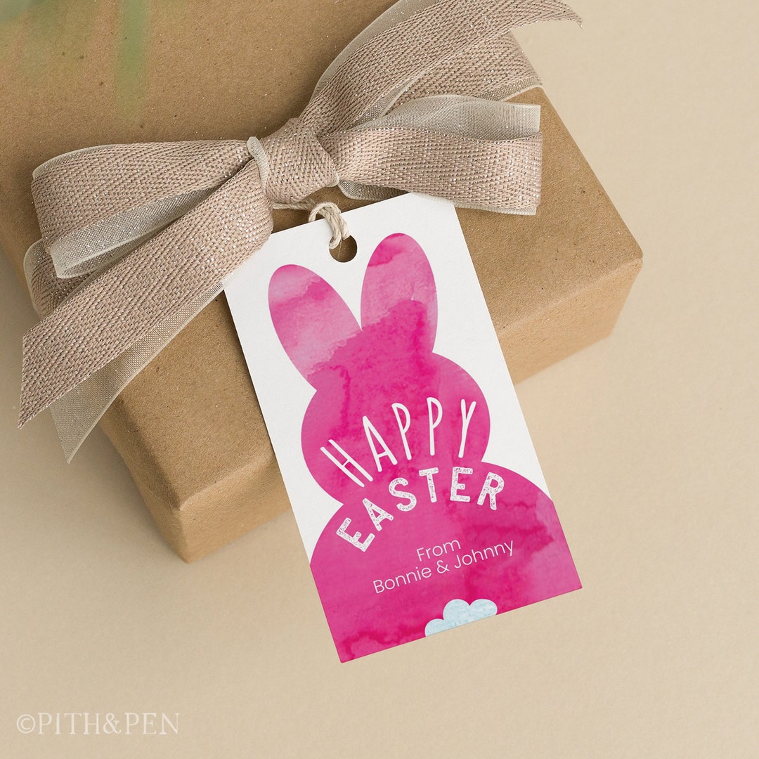 Easter Bunny Gift Tag, Editable Gift Tag, Printable Instant Download ...