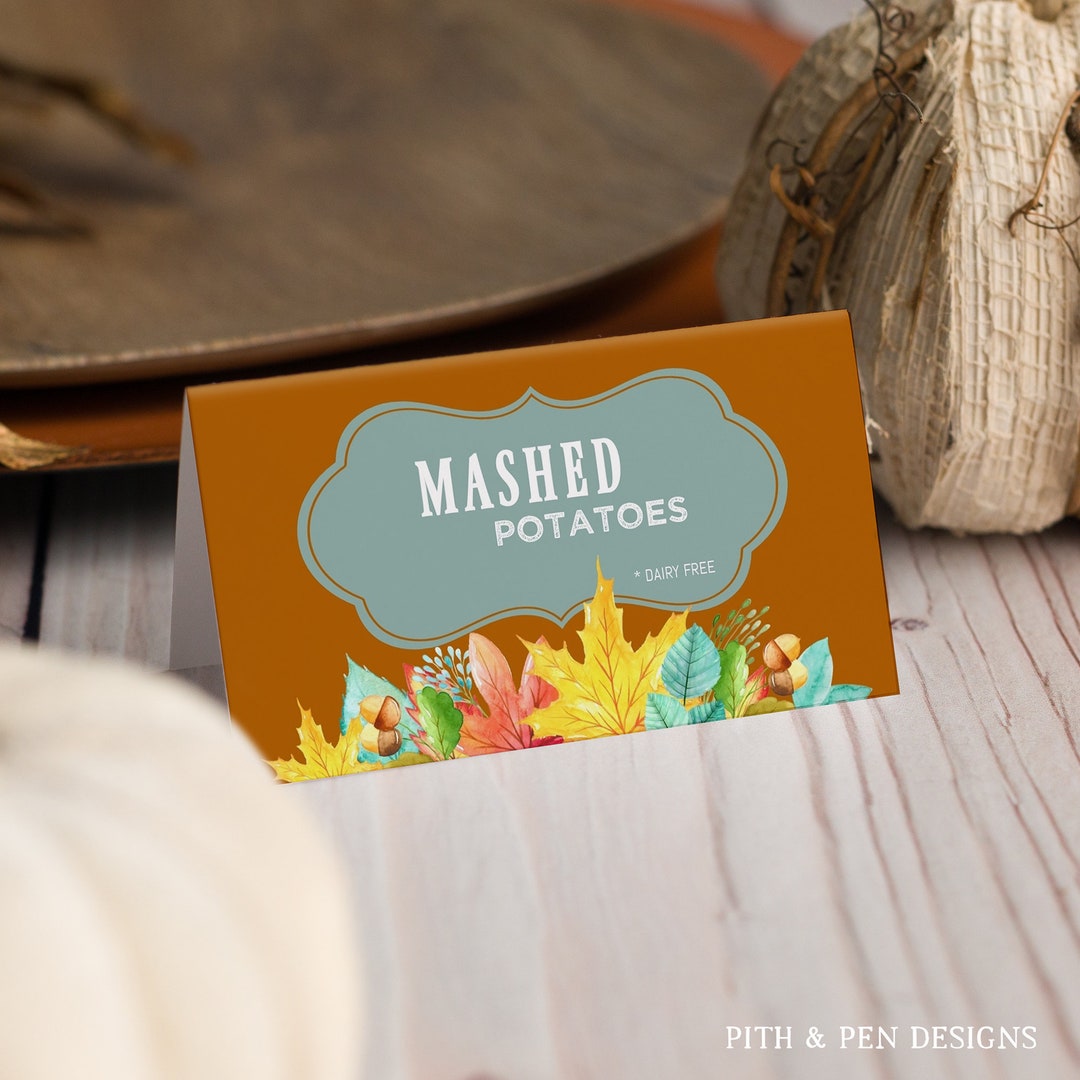 Editable Thanksgiving Food Label Template, EDITABLE Tag, DIY ...