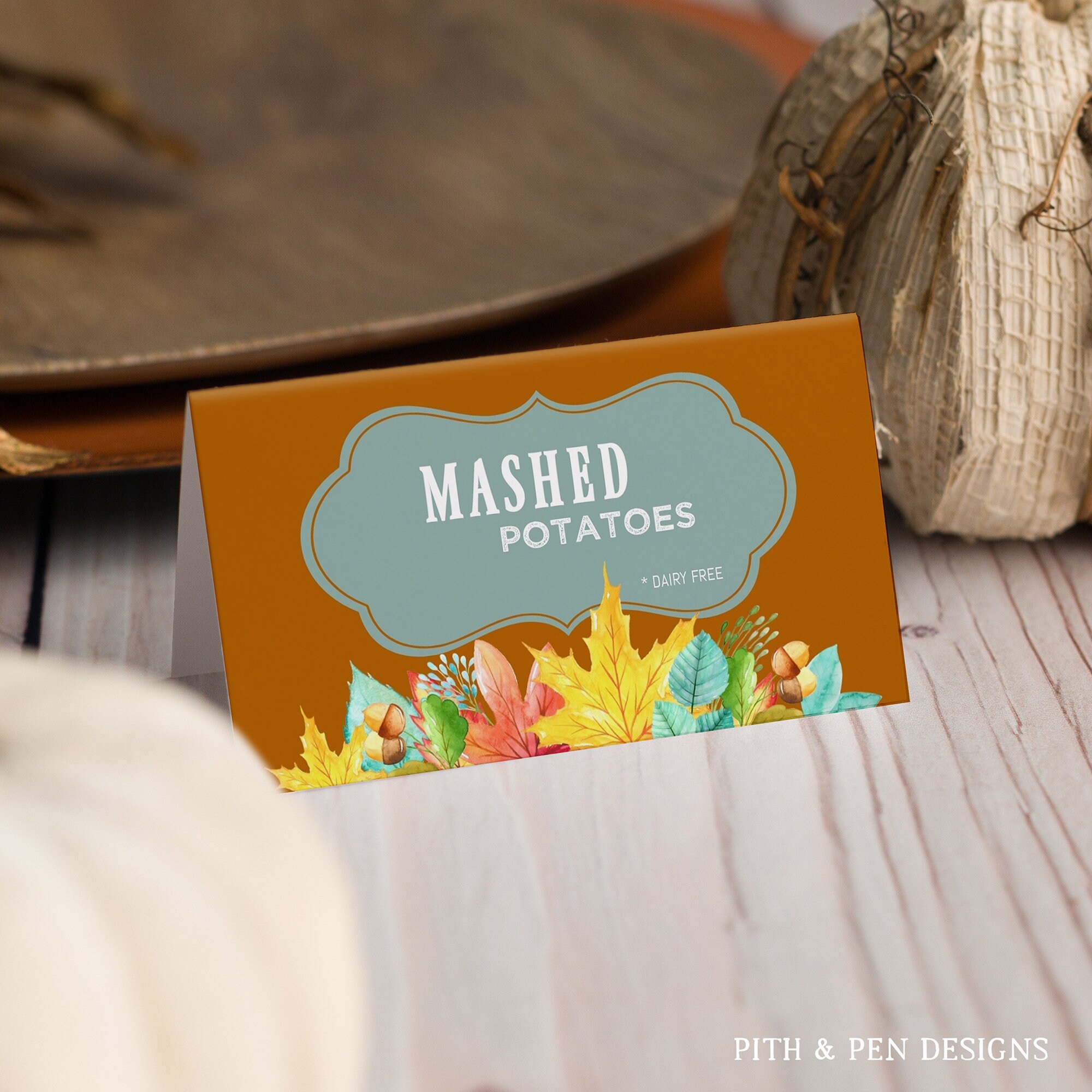 Editable Thanksgiving Food Label Template, EDITABLE Tag, DIY ...