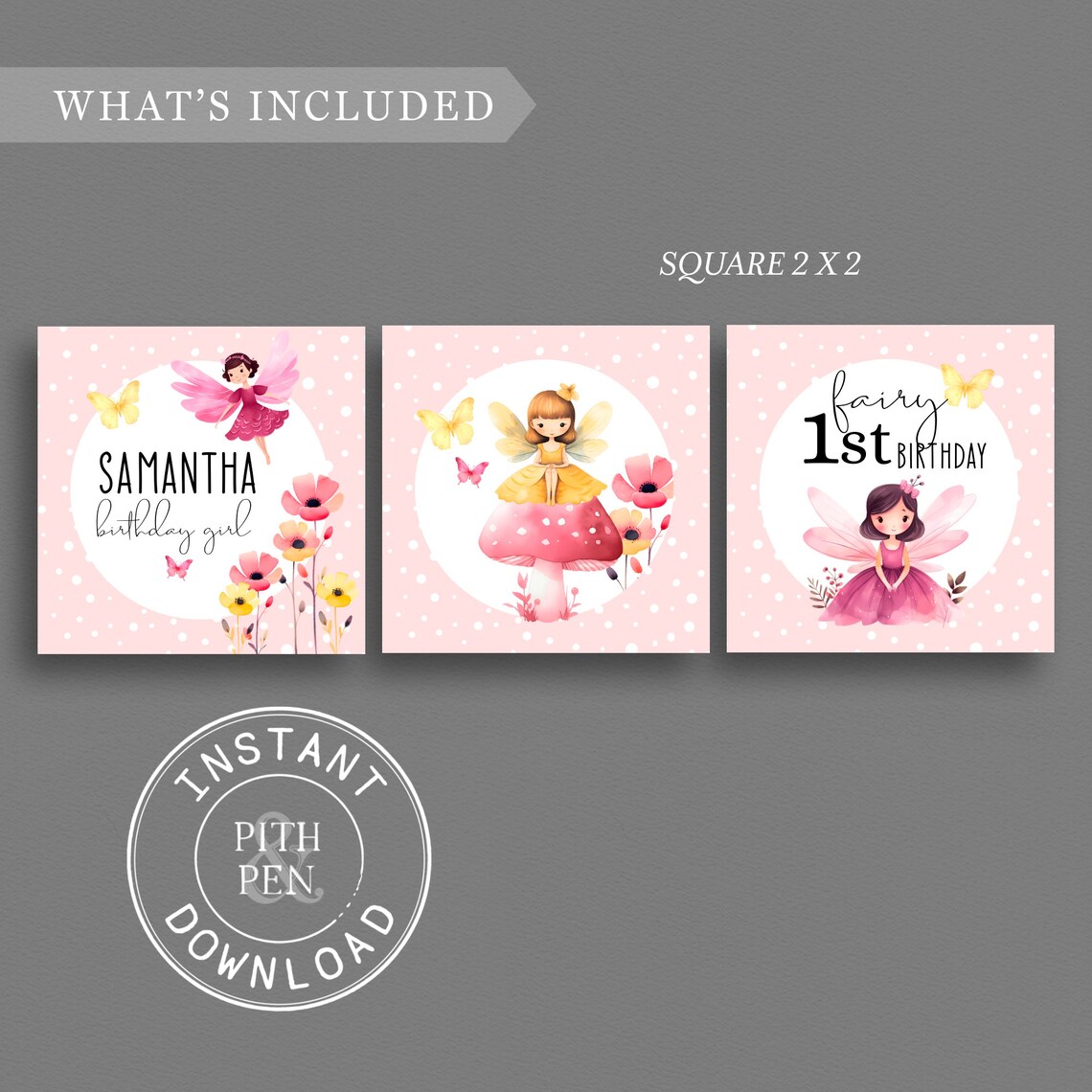 Fairy Cupcake Toppers, Printable Party Decor, Instant Download, Corjl ...