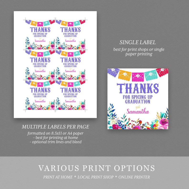 Fiesta Thank You Gift Tag Printable Gift Tag Instant - Etsy