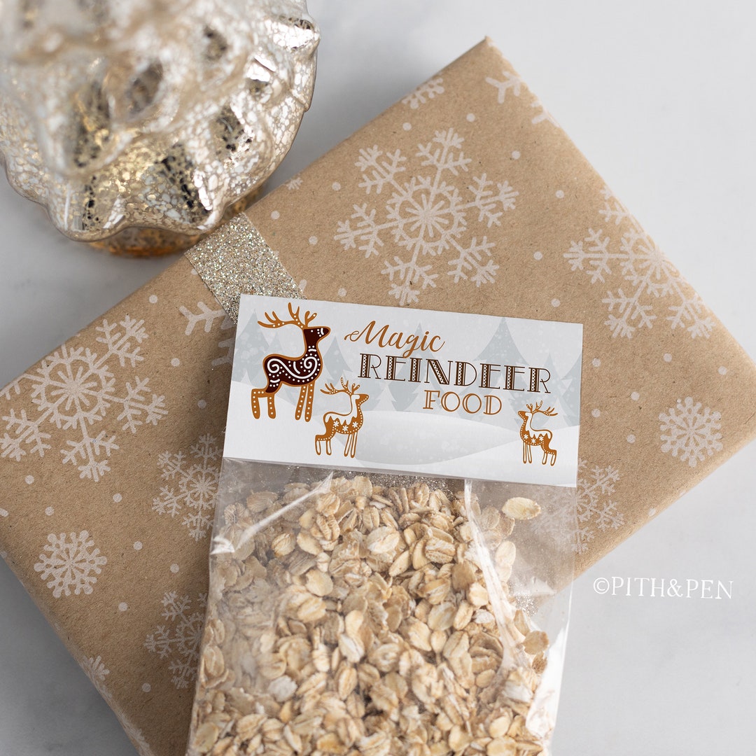 Magic Reindeer Food Folded Gift Tag, Kids Holiday Gift Label, Holiday ...