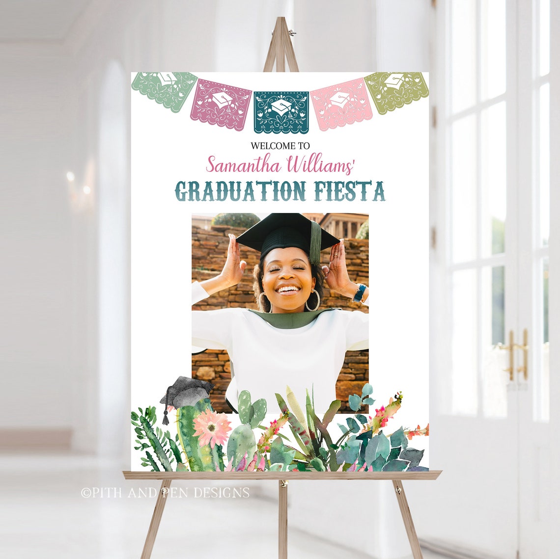 Graduation Fiesta Welcome Sign Photo Party Poster Printable - Etsy