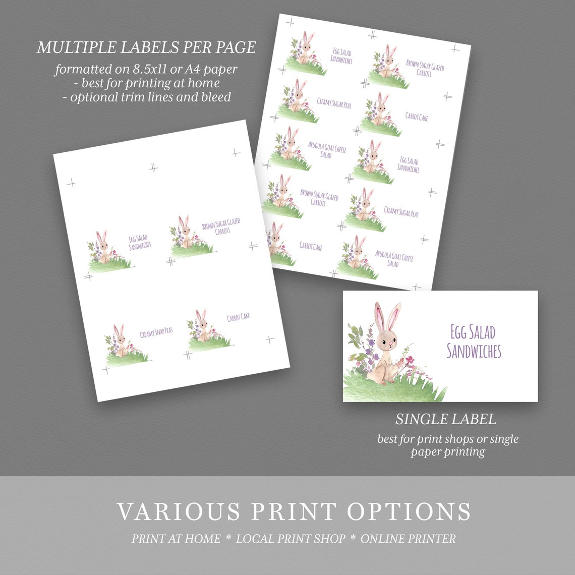Easter Buffet Template Printable Food Labels DIY Easter - Etsy