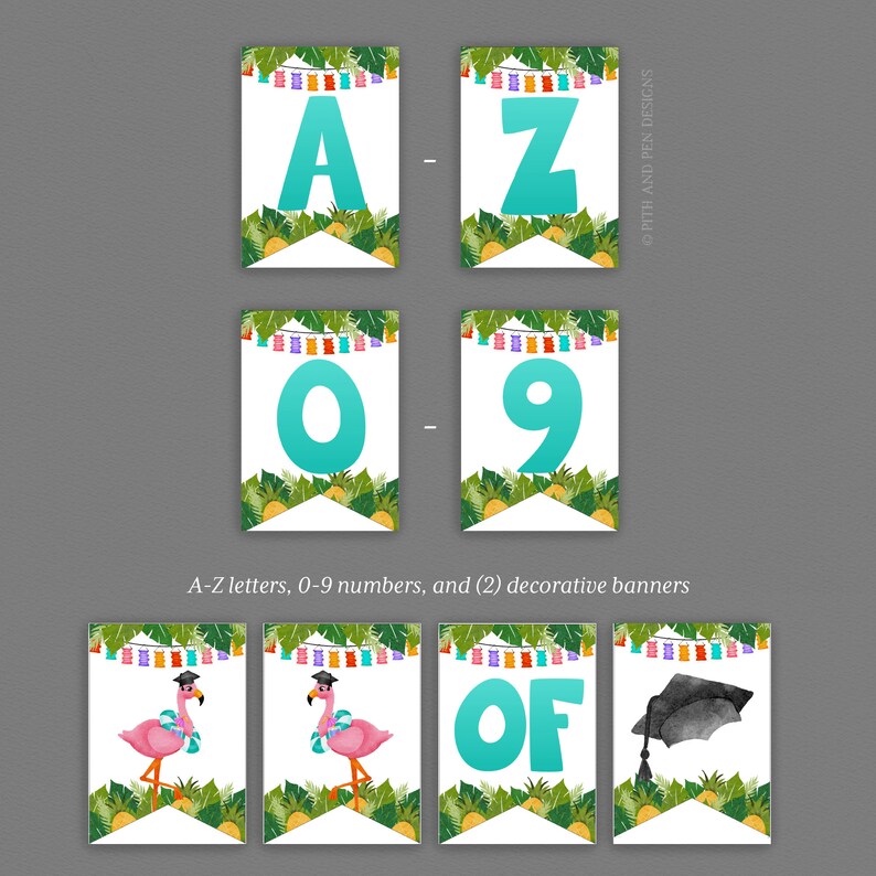 Pool Party Graduation Banner Alphabet A-Z Numbers & - Etsy