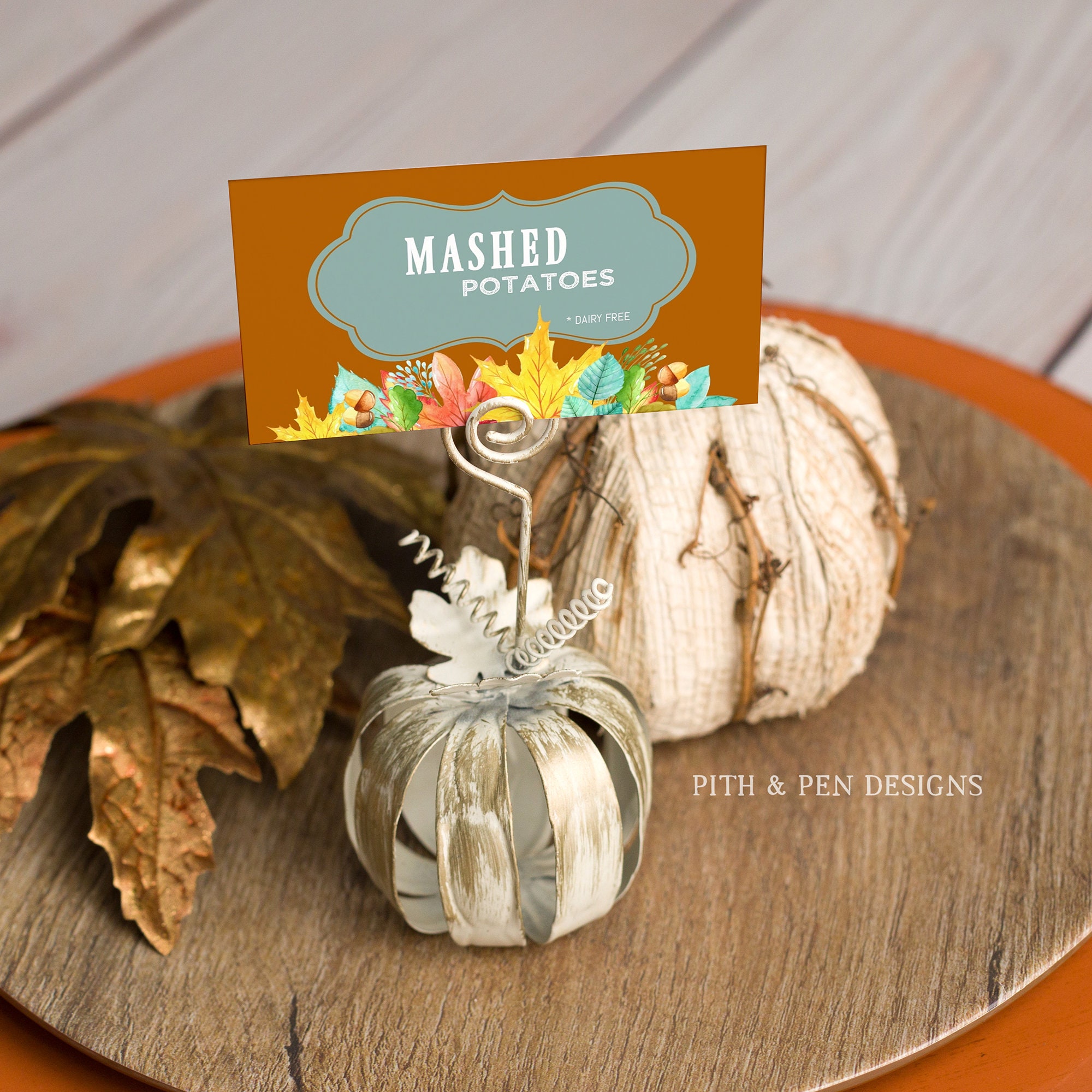 Editable Thanksgiving Food Label Template, EDITABLE Tag, DIY ...