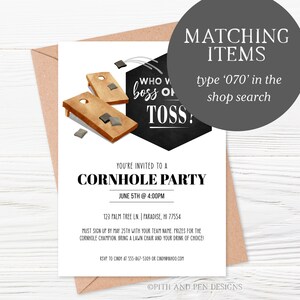 Cornhole Party Invitation | Grill and Chill BBQ Tournament | Printable ...