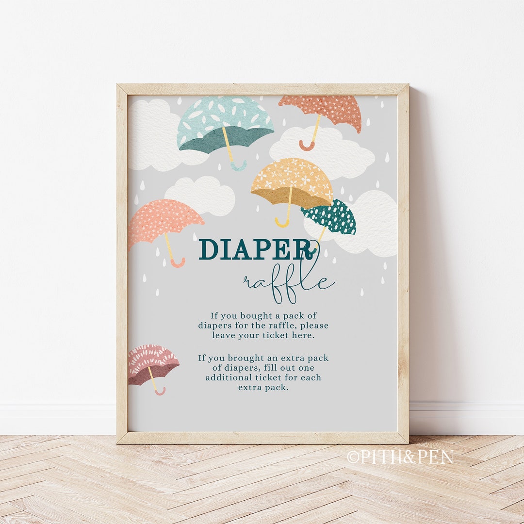 Diaper Raffle Sign, Baby Sprinkle, Printable Decor, Instant Download ...