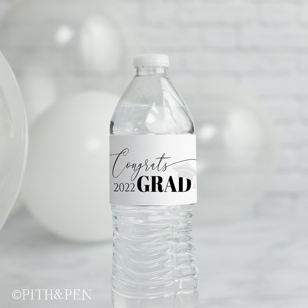 Graduation Water Bottle Label, PRINTABLE Label, Personalize Label ...