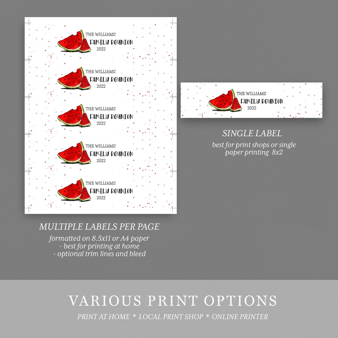 Watermelon Water Bottle Label PRINTABLE Water Bottle Label | Etsy