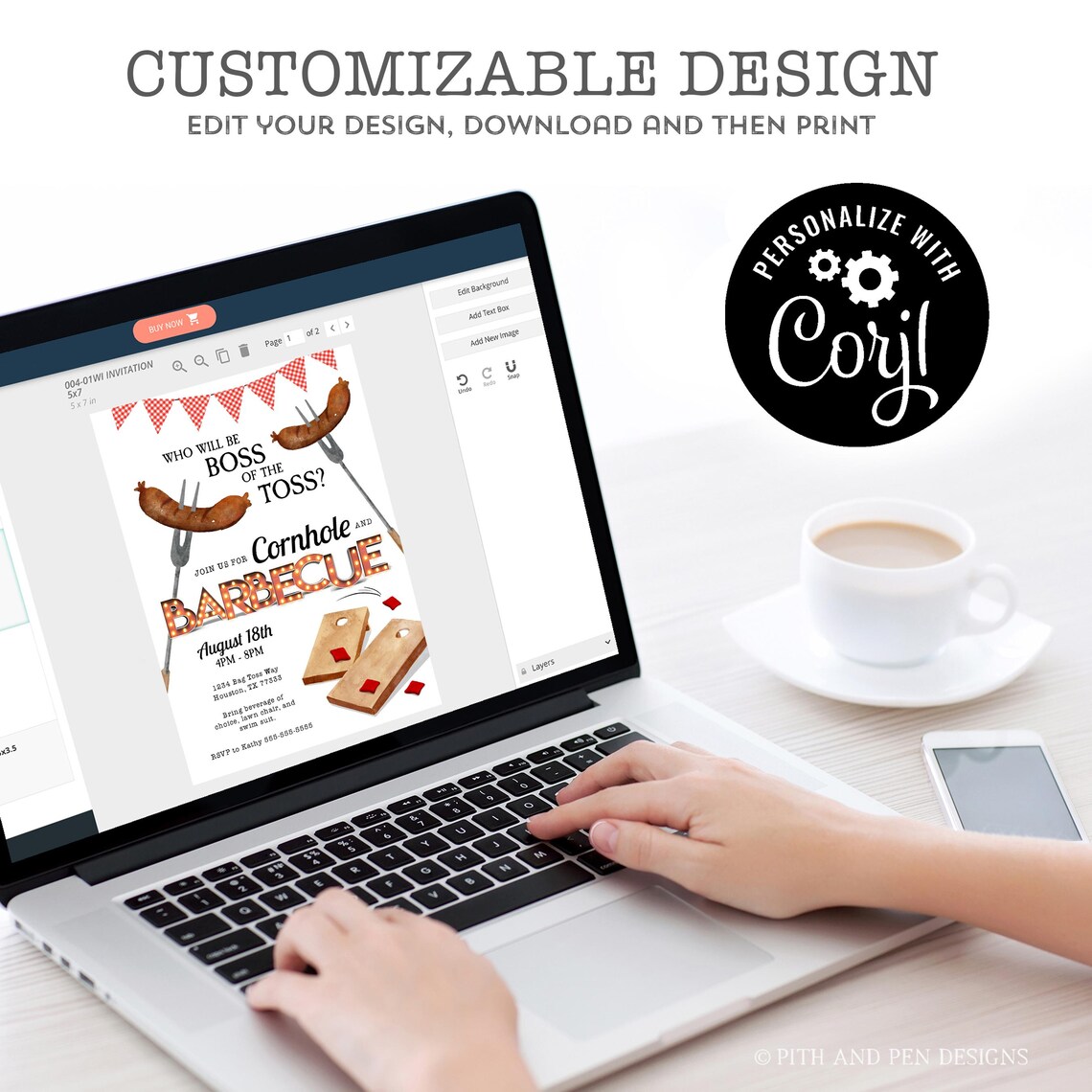 Cornhole Party Invitation | Grill and Chill BBQ Tournament | Printable ...