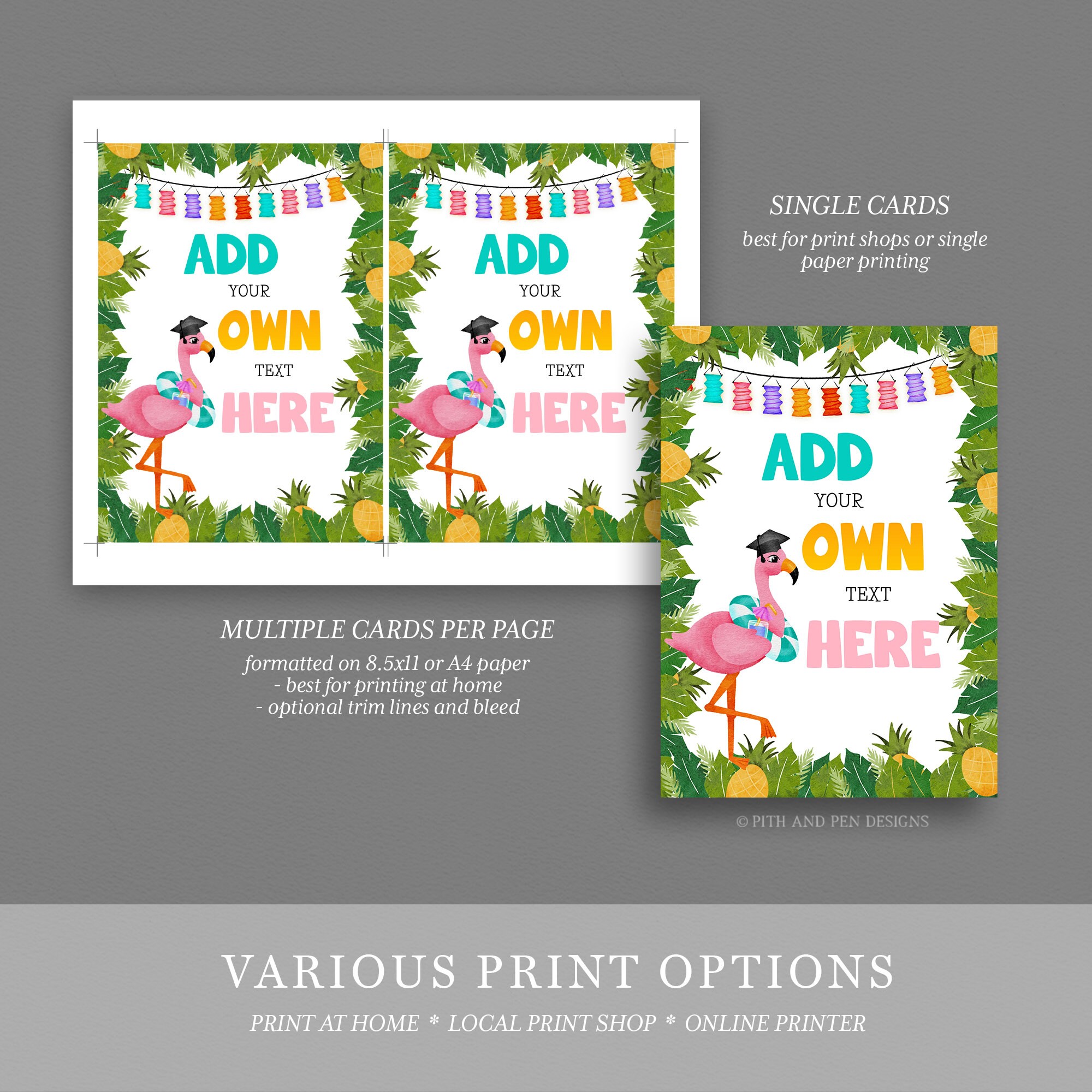 Pool Party Graduation Signs Tropical Graduation Party - Etsy