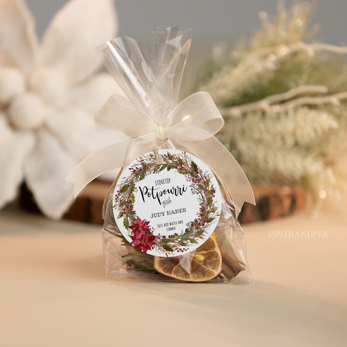Stovetop Potpourri Gift Tag, EDITABLE Treats Favor Label, Instant ...