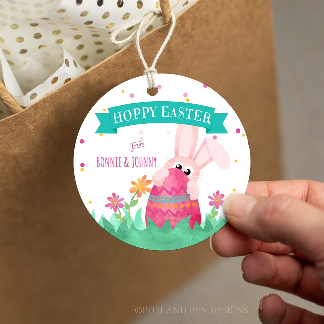 Easter Bunny Gift Tag, Easter Treats Gift Tag, Printable Instant ...
