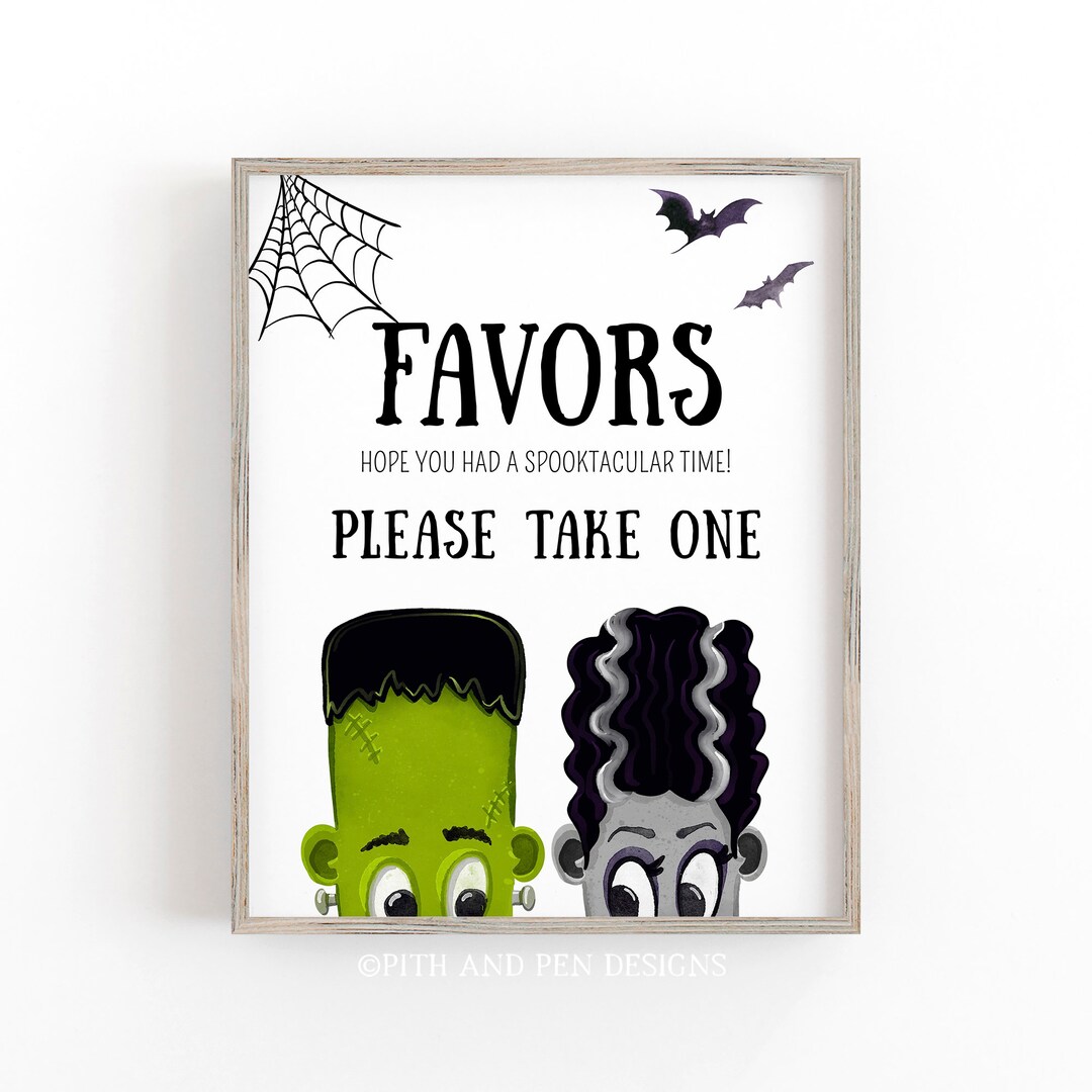 Frankenstein Party Favor Sign, Monster Birthday Party, Printable Decor ...