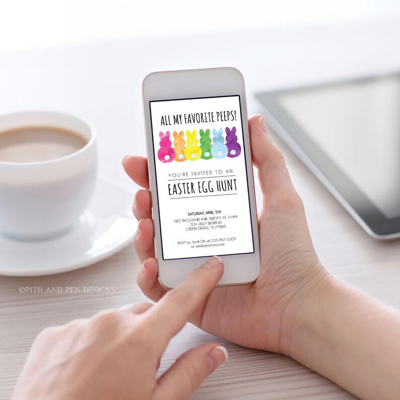 Digital Easter Egg Hunt Invitation DIY Electronic Easter - Etsy