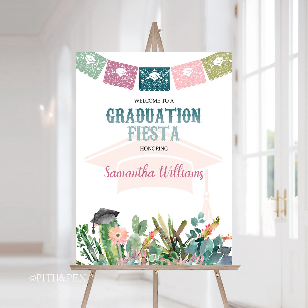 Graduation Fiesta Welcome Sign, High School Grad Welcome, Printable ...