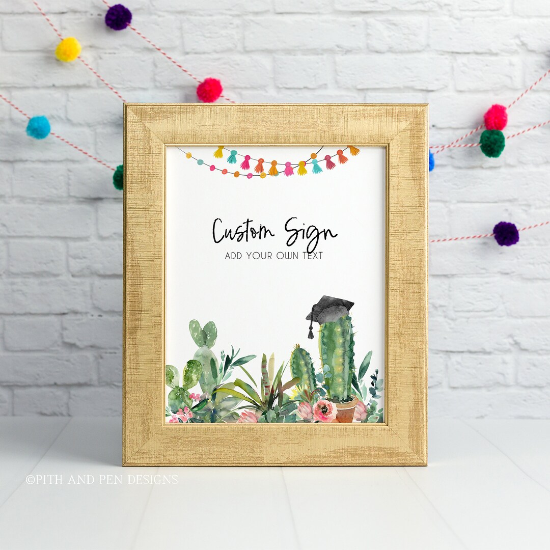 Printable Custom Graduation Fiesta Signs, DIY Graduation Party ...