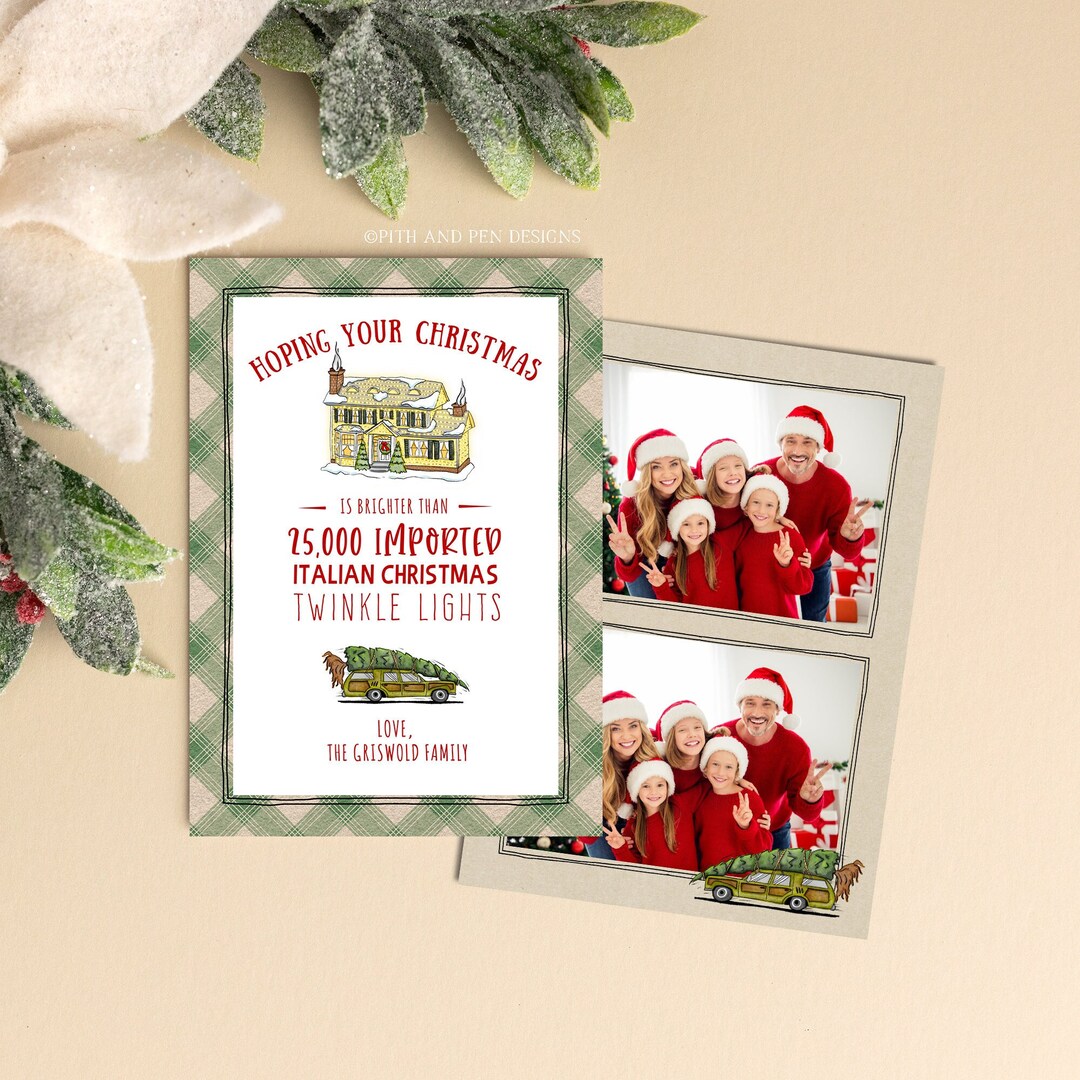 Editable Christmas Vacation Photo Card, Lampoons Holiday Christmas Card ...