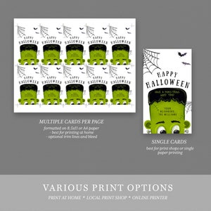 Editable Halloween Treat Tag, Frankenstein Tag, Instant Download, Corjl ...