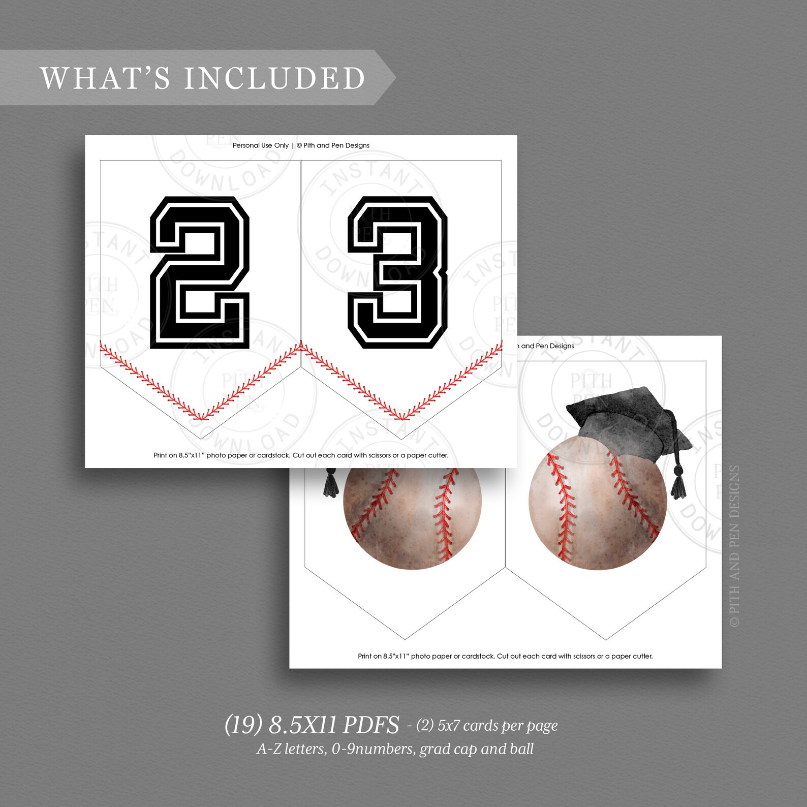 Baseball Graduation Banner Alphabet A-Z and Numbers Create | Etsy