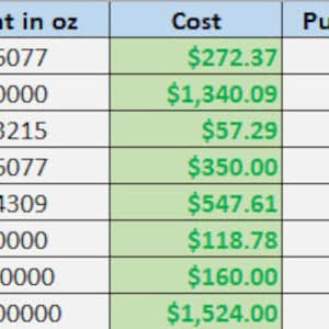 Precious Metals Conversions and Value Tracking Excel Spreadsheet (gold ...