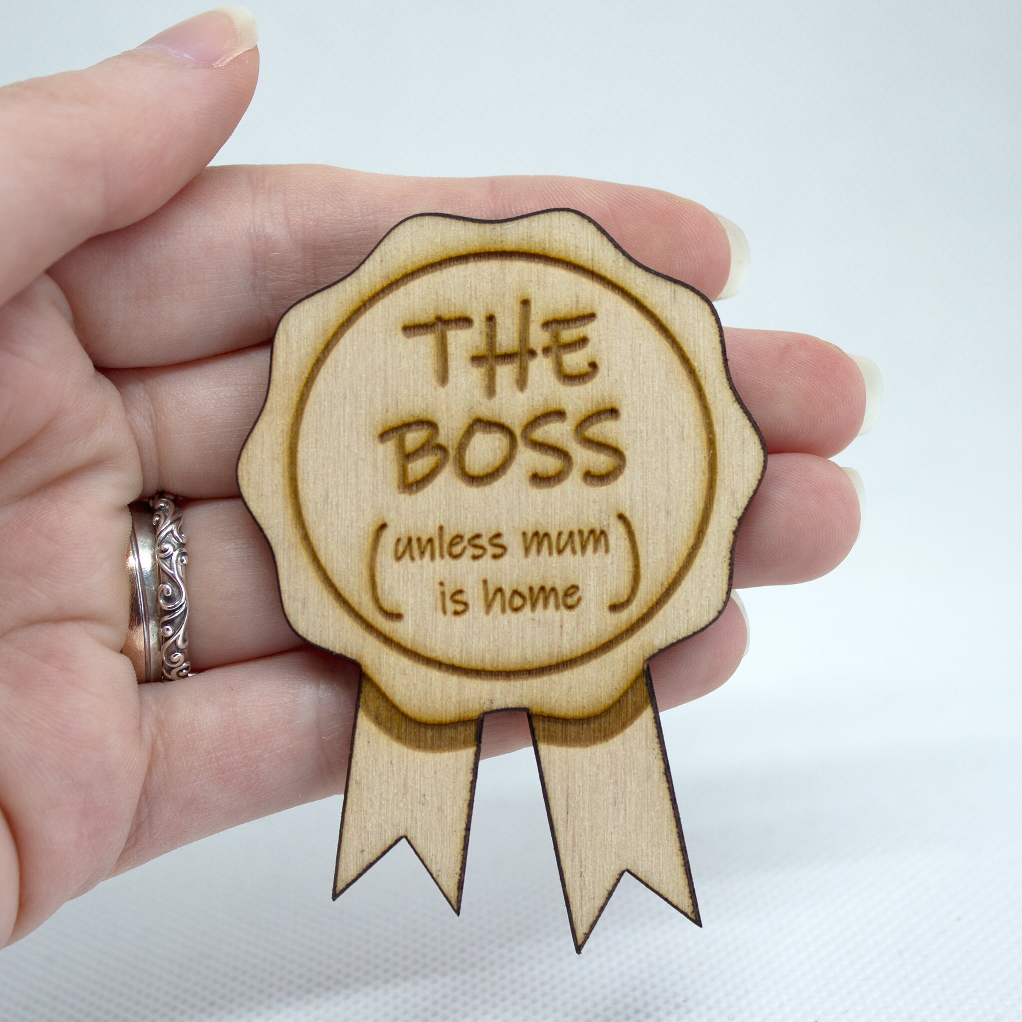 The Boss Badge Dad Gift The Actual Boss Gift Dad Pin Boss | Etsy