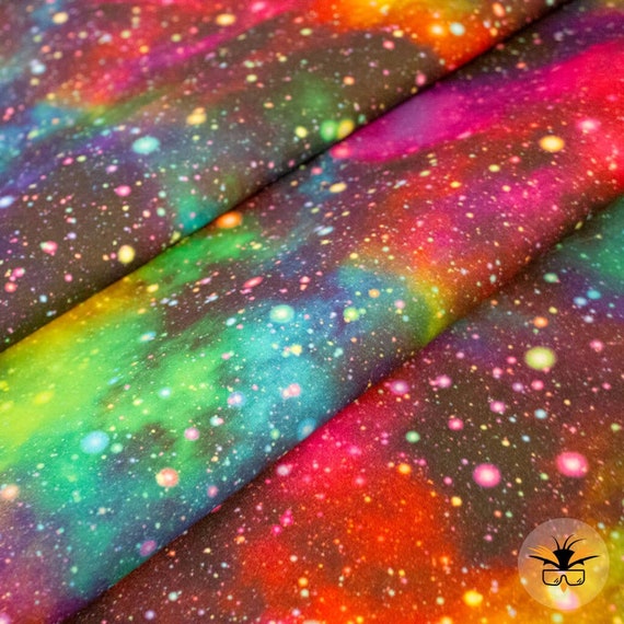 Cotton Speckled Rainbow Galaxy Fabric Little Johnny Cosmos | Etsy UK